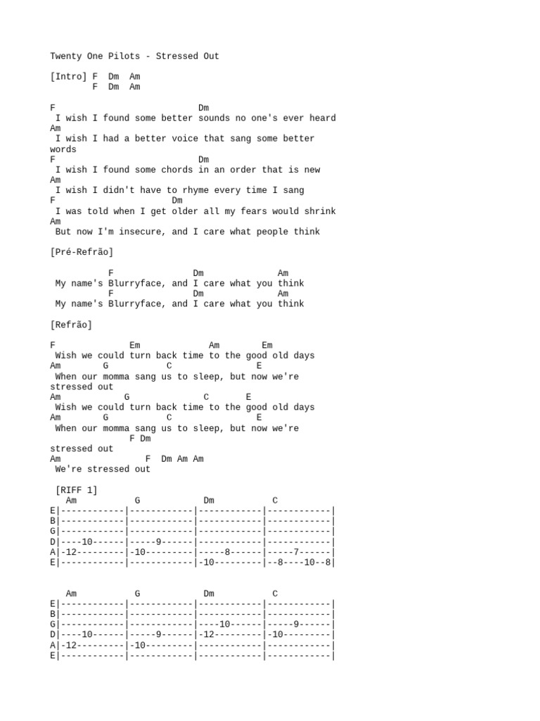 Twenty One Pilots - Stressed Out | PDF