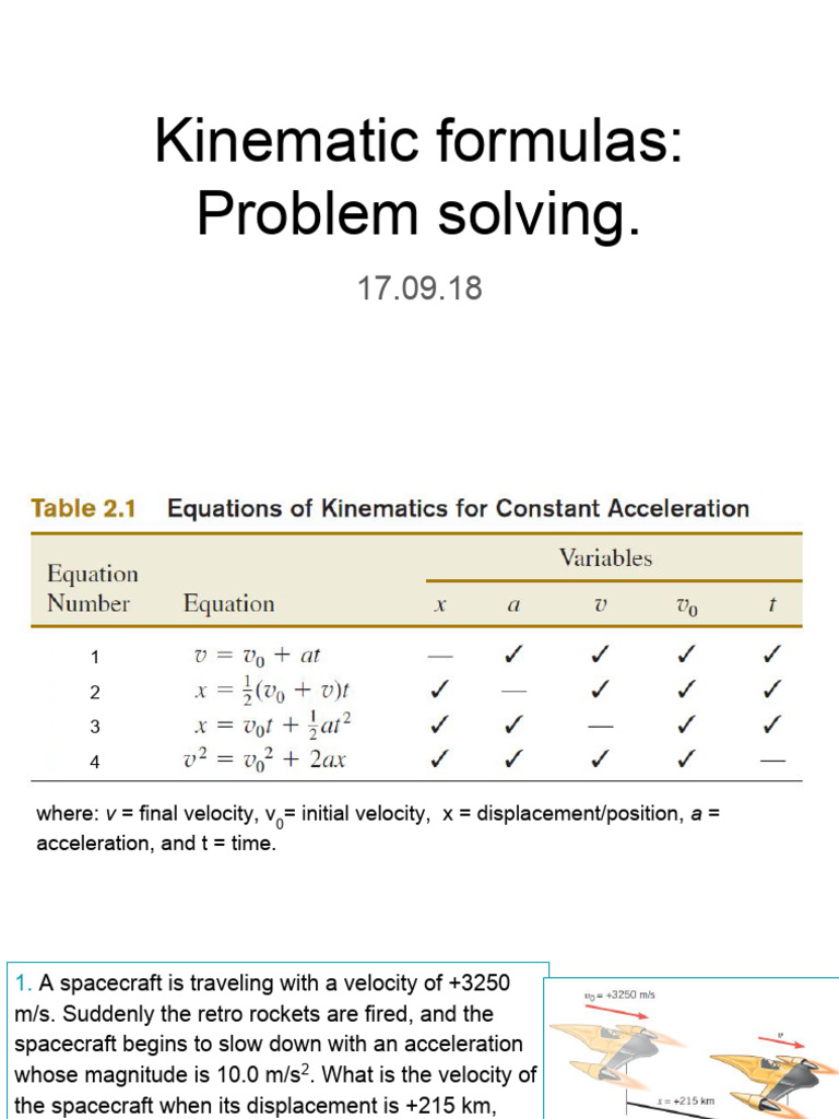 Physics Kinematics Problems | PDF