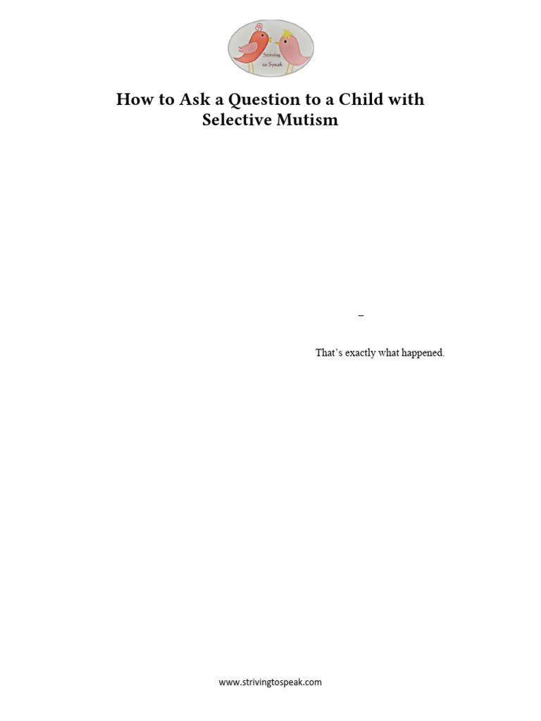 Effective Questioning for Selective Mutism | PDF | Question