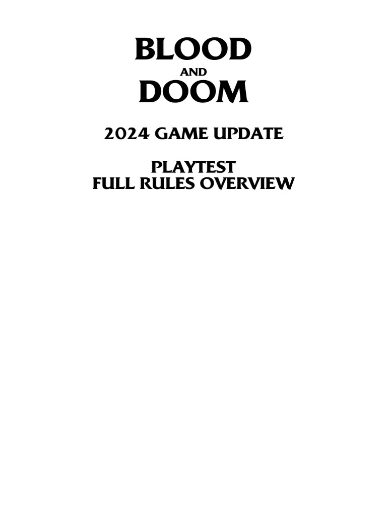 Blood and Doom 2024 Game Rules Overview | PDF | Grappling