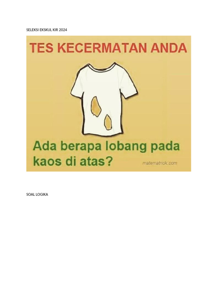 Seleksi Ekskul Kir 2024 | PDF