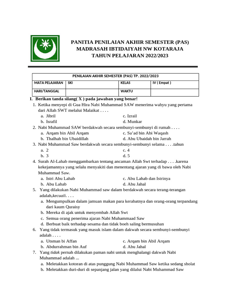 Pas Ski Kelas 4 | PDF