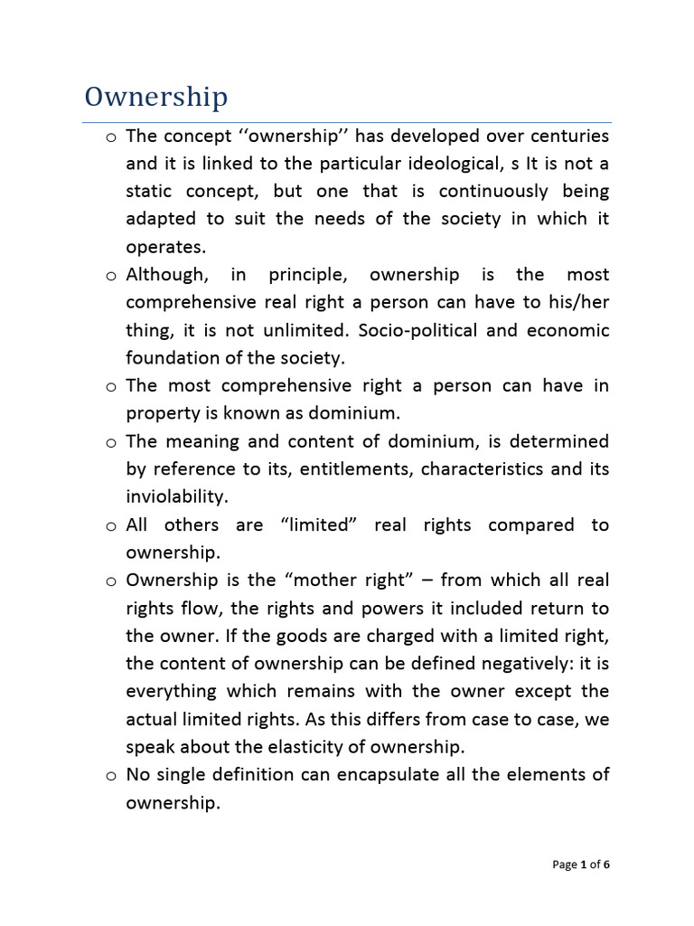 Ownership | PDF | Ownership | Property