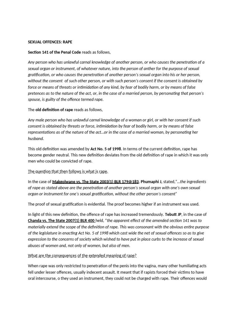 Sexual Offences | PDF | Rape | Common Law