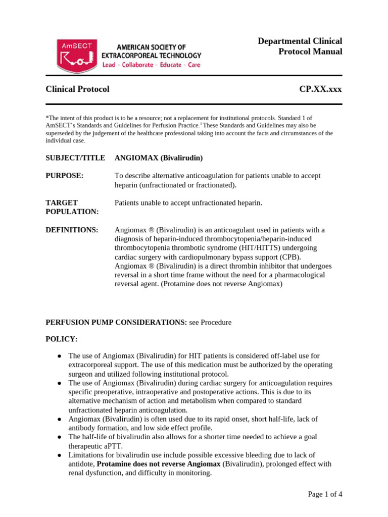 ANGIOMAX (Bivalirudin) | PDF | Clinical Medicine | Medical Specialties