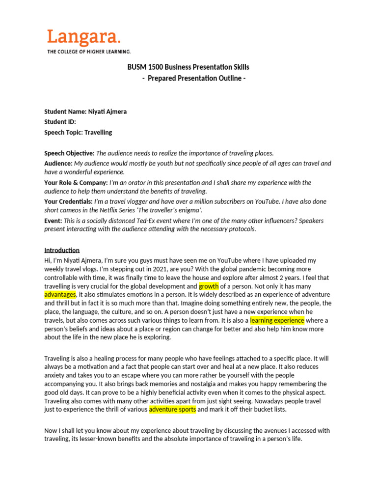 Prepared Presentation - Niyati | PDF | Experience | You Tube