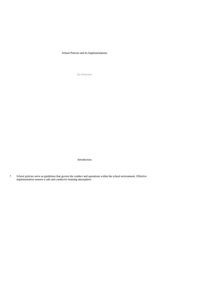 School Policies Implementation | PDF