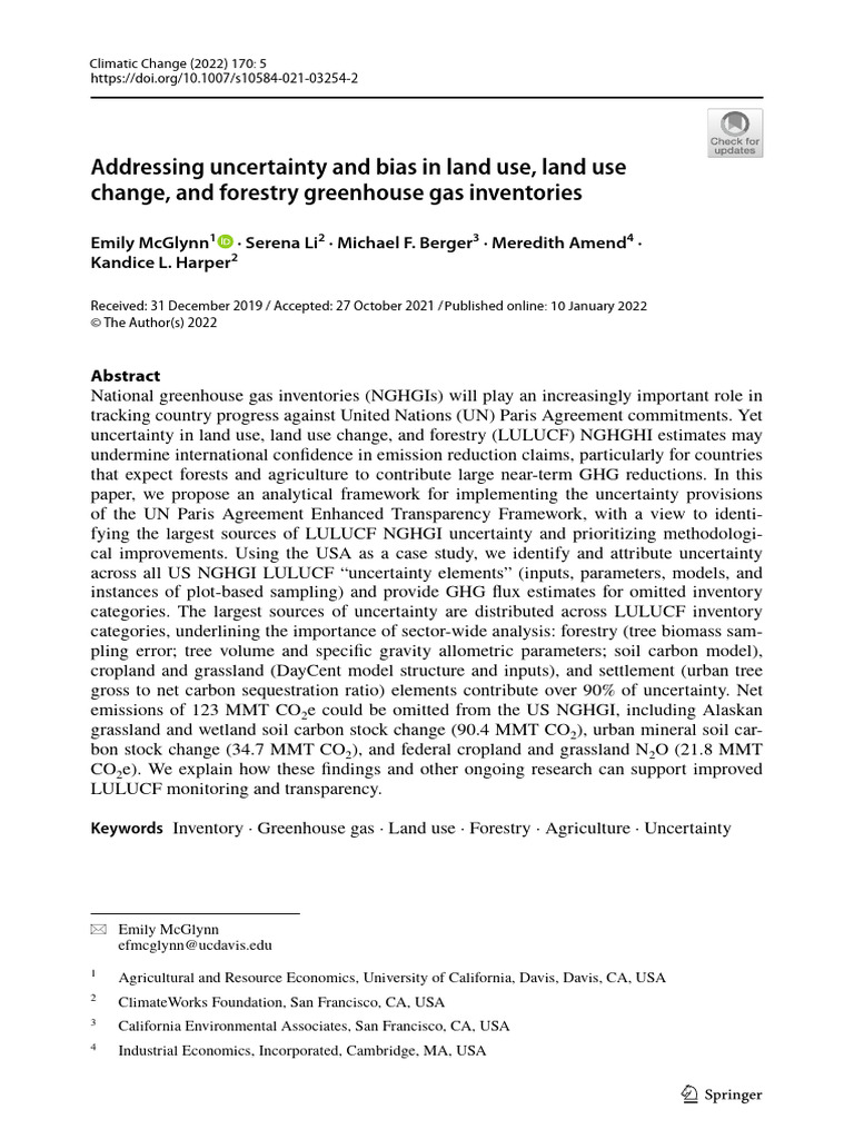 Addressing Uncertainty and Bias | PDF | Estimator | United Nations ...