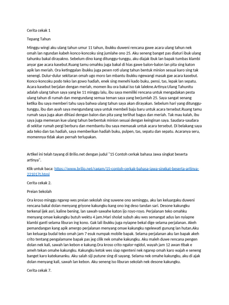 Cerita Cekak 1 | PDF