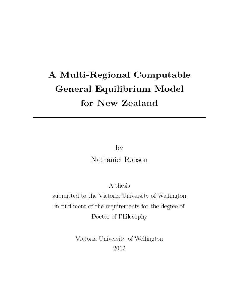 Thesis New Zealand | PDF | Labour Economics | Input–Output Model