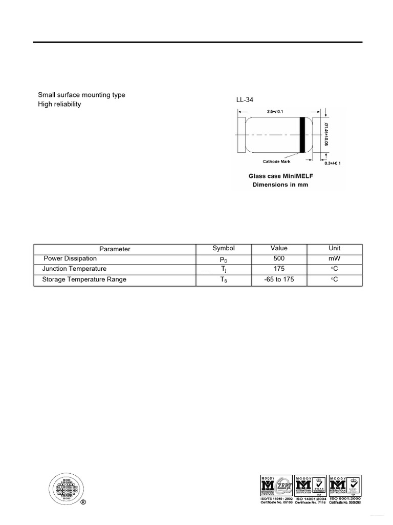 (RLZ Series) SILICON EPITAXIAL PLANAR ZENER DIODES | PDF | Diode | Semiconductor Devices