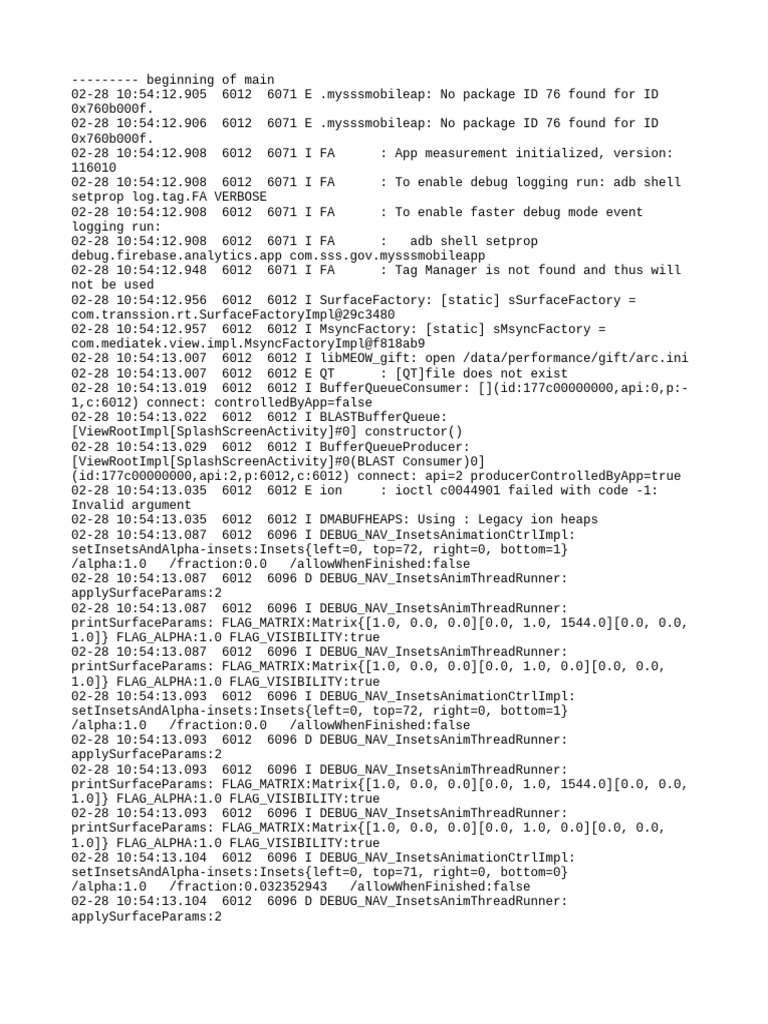 SSS Mobile App API Response Log | PDF | Computer Programming | Computing