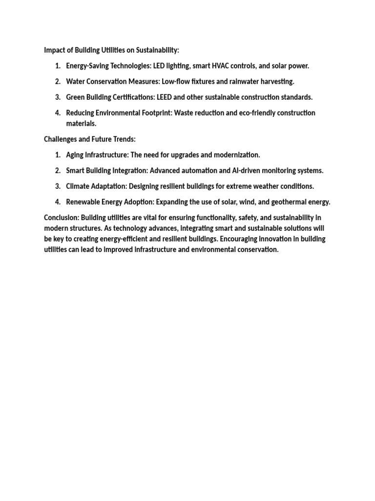Impact of Building Utilities On Sustainability | PDF