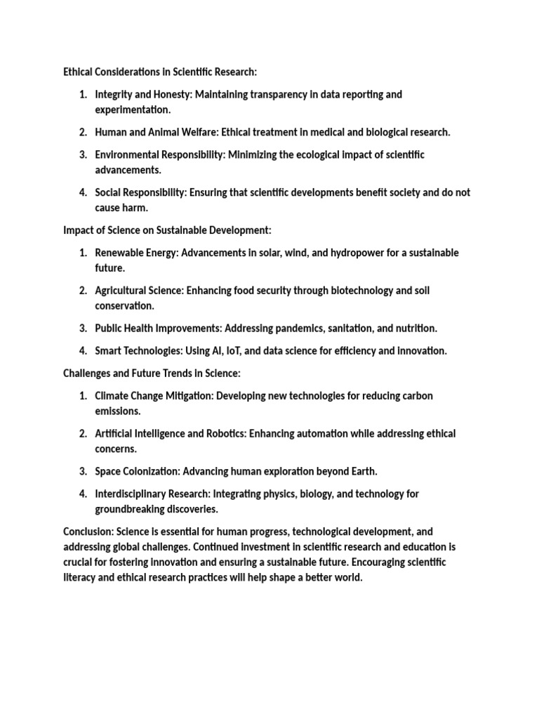 Ethical Considerations in Scientific Research | PDF