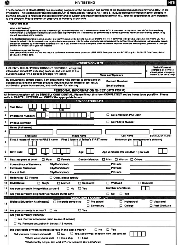 HIV Forms | PDF
