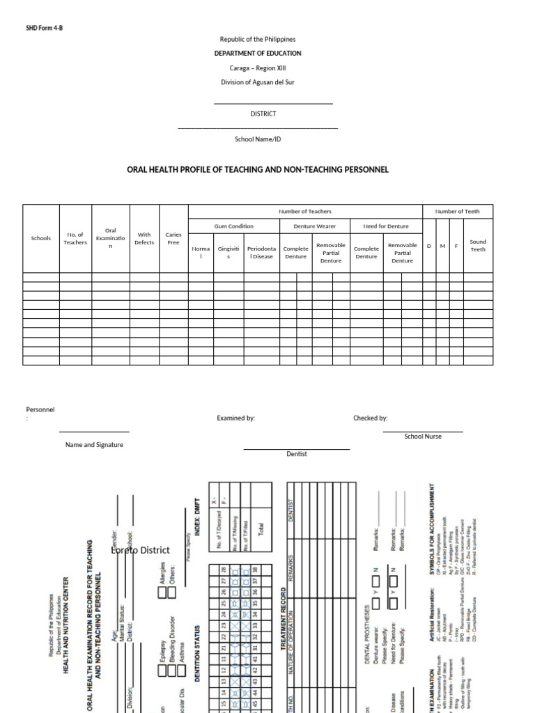 SHD Form 4 and 86 For T - NTP Loreto | PDF | Dentures | Cardiovascular ...