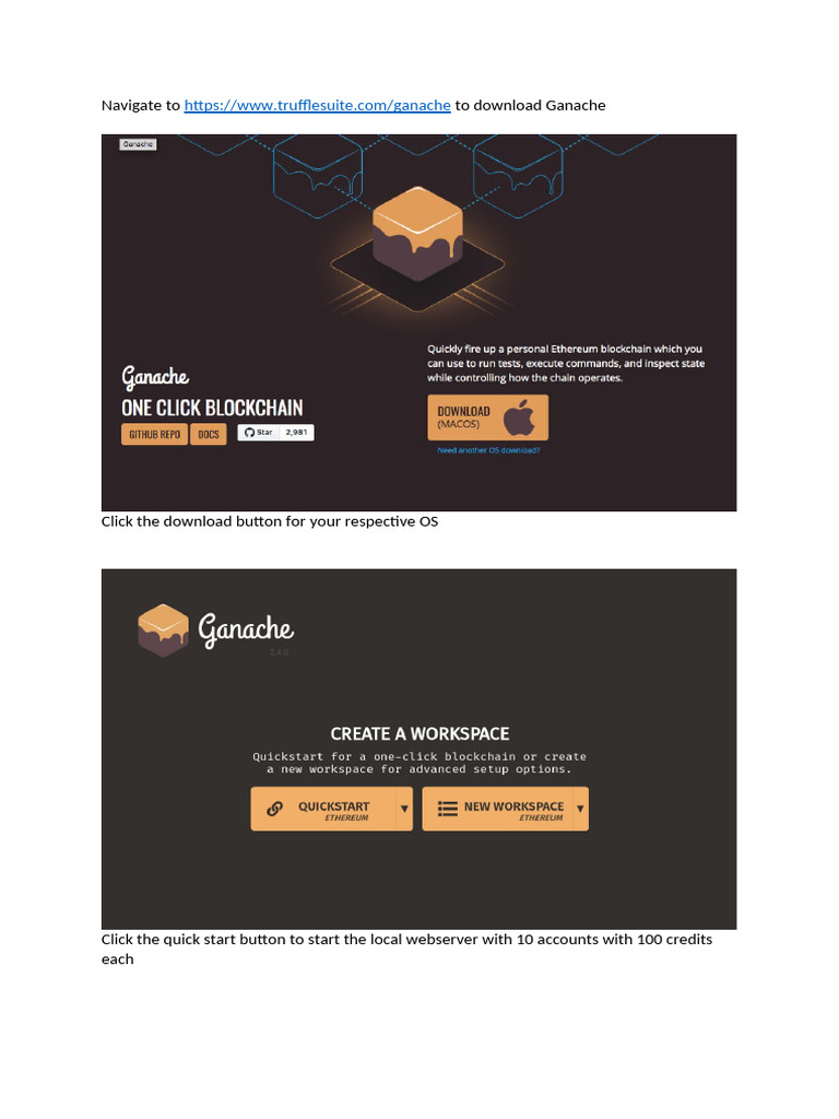 Installing Ganache - Private Ethereum Blockchain (1) | PDF