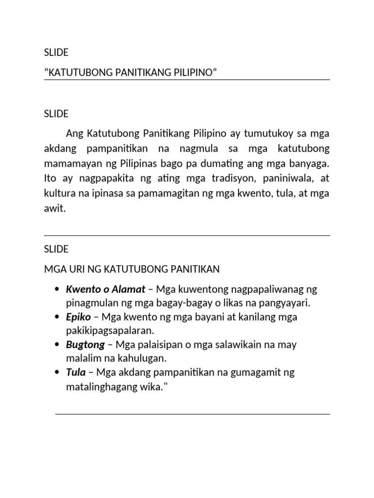 Panitikan Sa Pilipinas | PDF