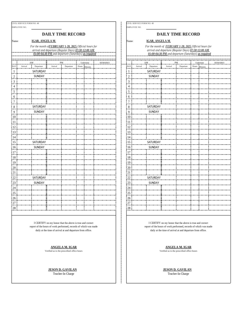 February 2025 DTR | PDF