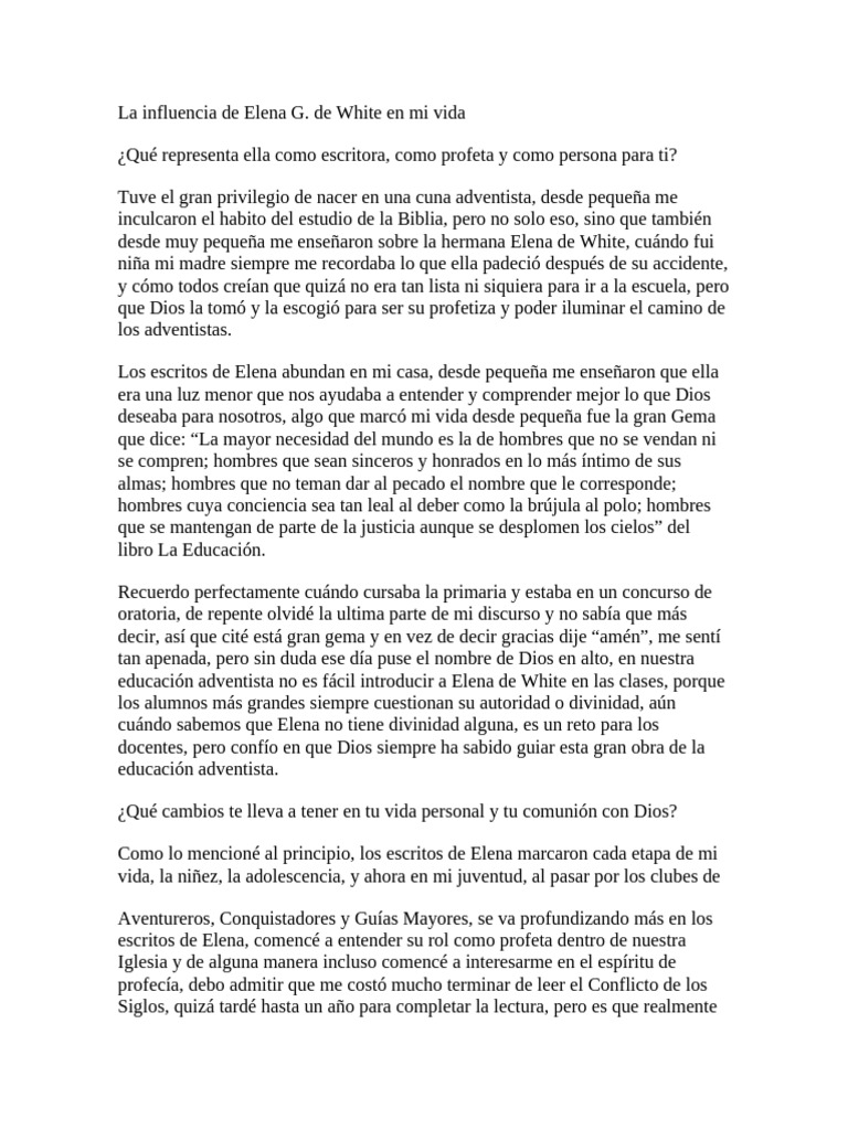 La Influencia de Elena G | PDF | Amor | Dios