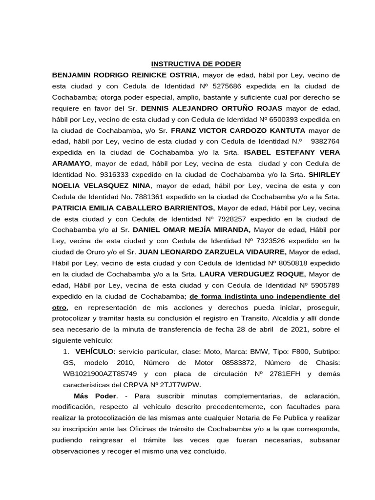 Instructiva de Poder B-89 | PDF