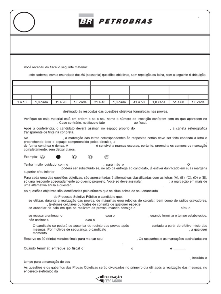 prova_34_tecnico_a_de_manutencao_junior_instrumentacao | PDF | Válvula | Rádio