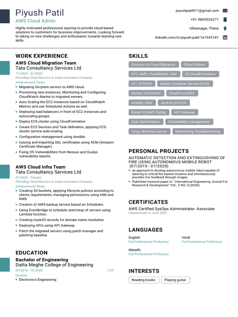 Resume (Cloud) | PDF | Amazon Web Services | Cloud Computing