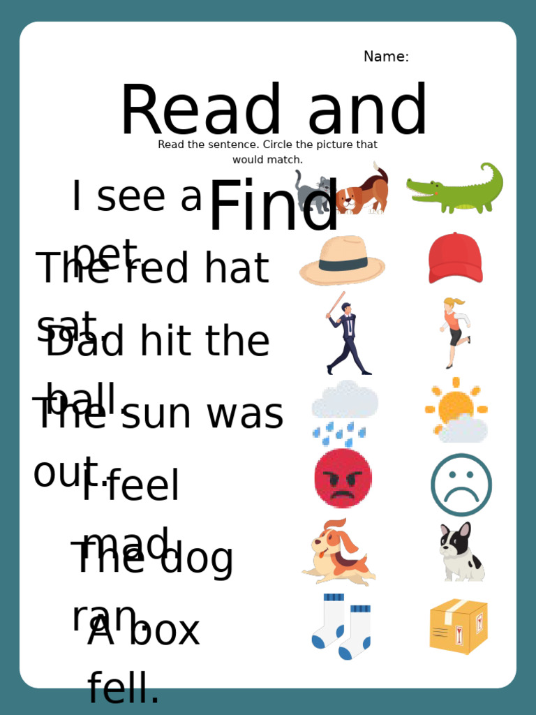 Read and Find Worksheet | PDF