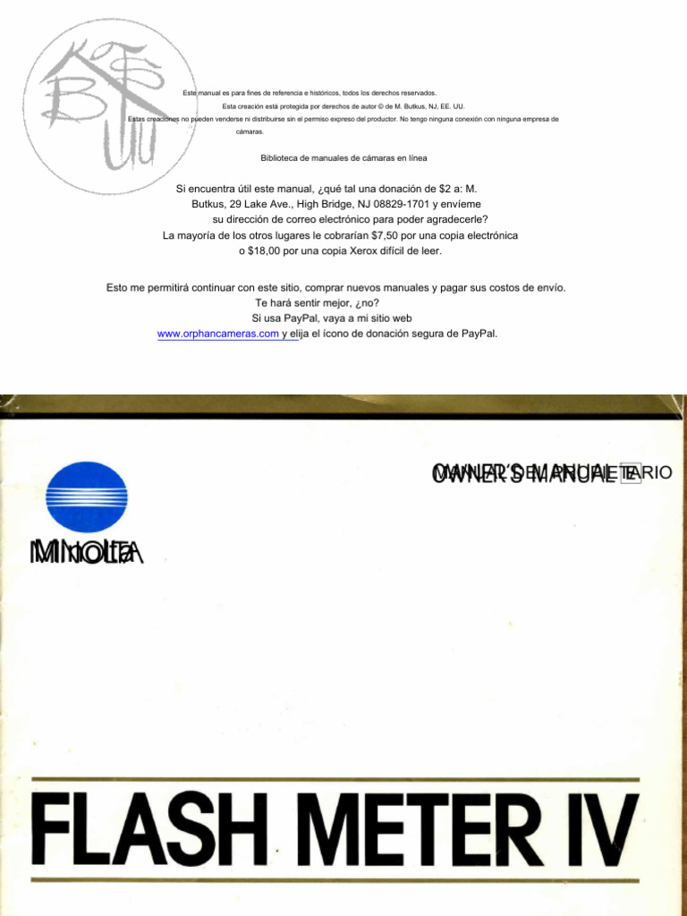 Minolta Flash Meter IV Inst | PDF | Exposición (fotografía) | Velocidad ...