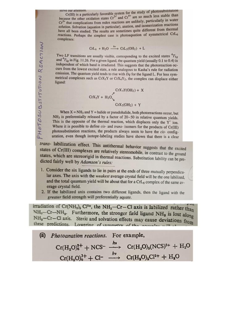 Photosubstitution reaction of chromium complexes-1 | PDF