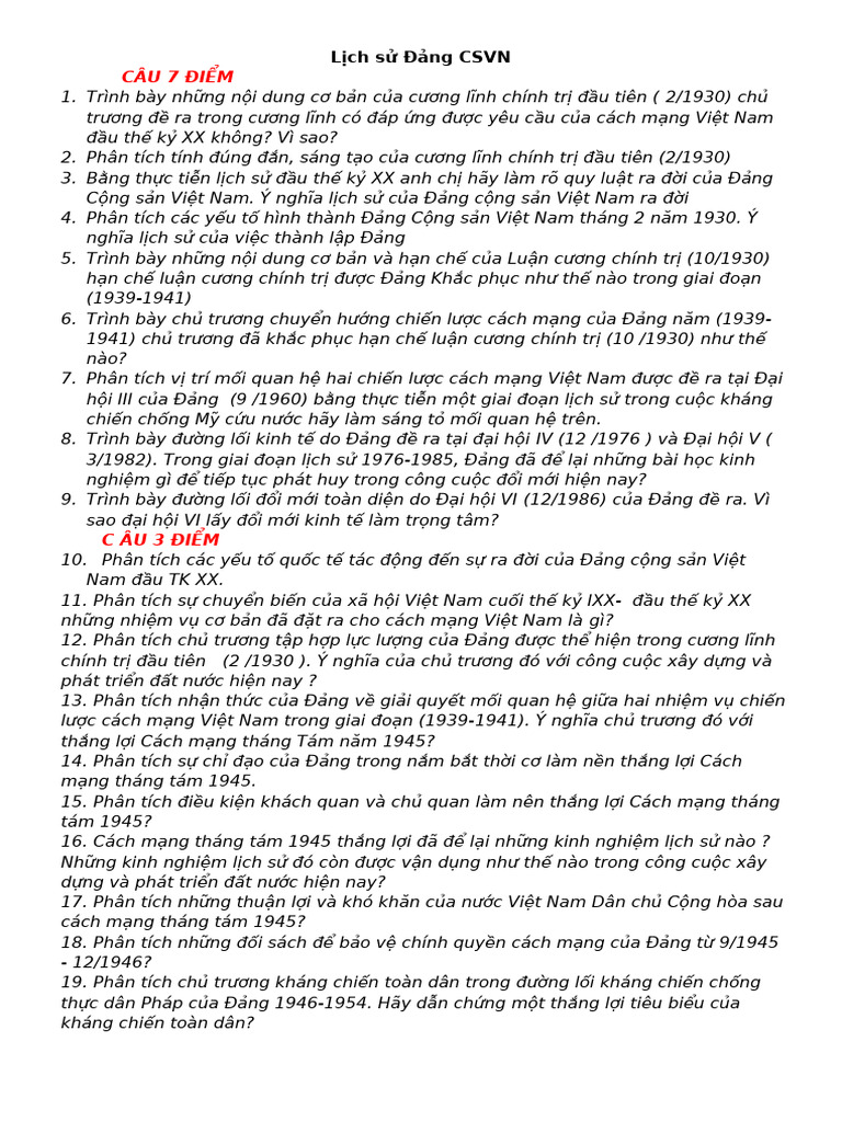 Lịch sử Đảng CSVN | PDF