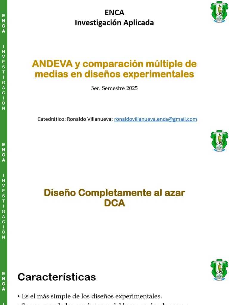 4.3.1 Diseños Simples ANDEVA y CMM 2025 | PDF | Análisis de variación ...
