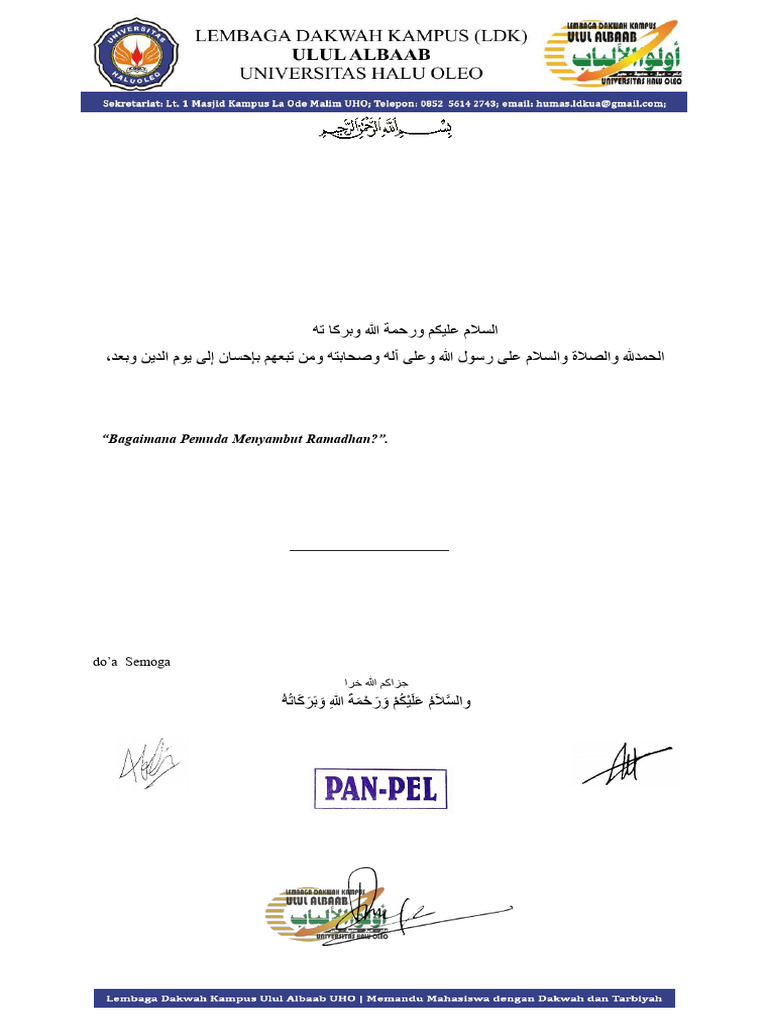 Undangan LDF UHO | PDF