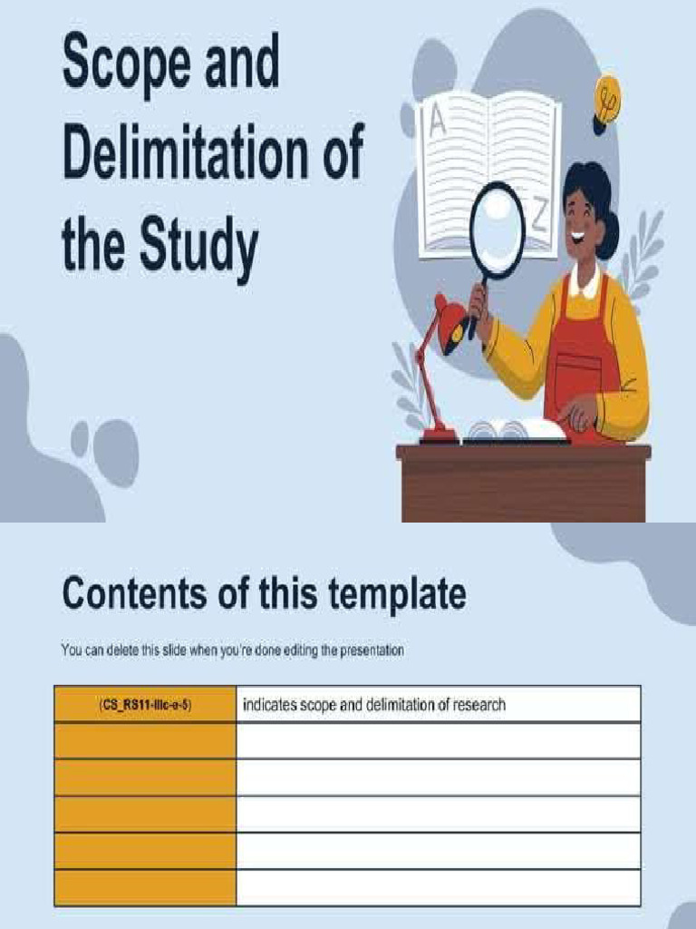 SCOPE AND DELIMITATIONS | PDF
