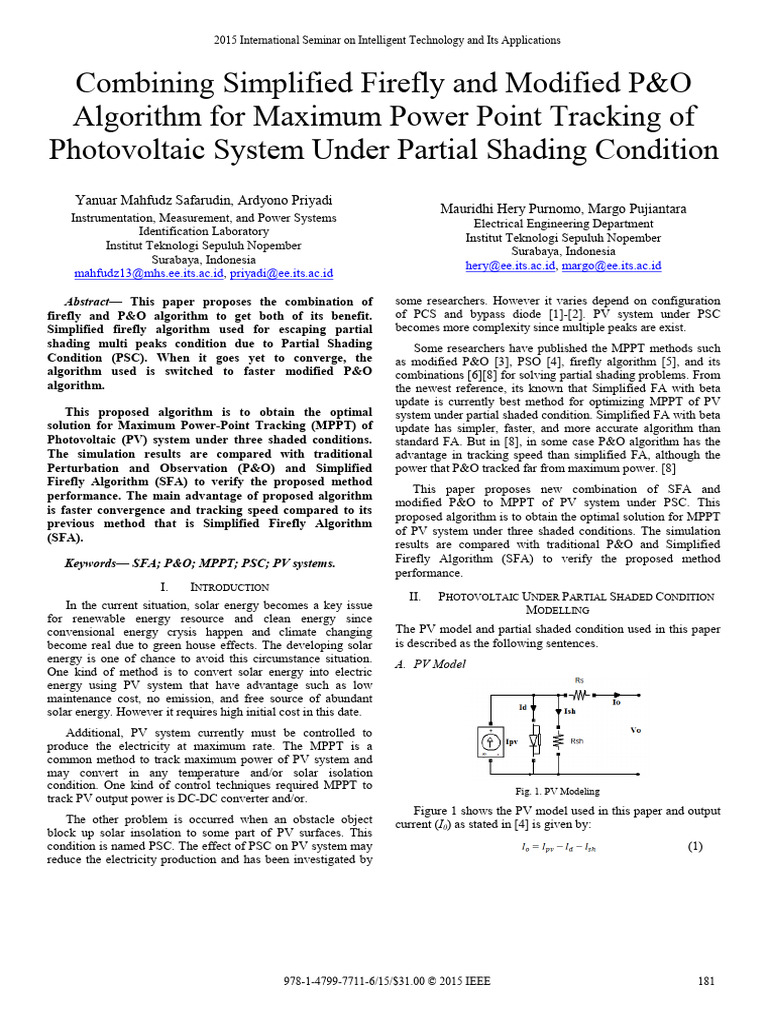 2015_Combining Simplified Firefly and Modified P&O Algorithm for Maximum Power Point Tracking of ...
