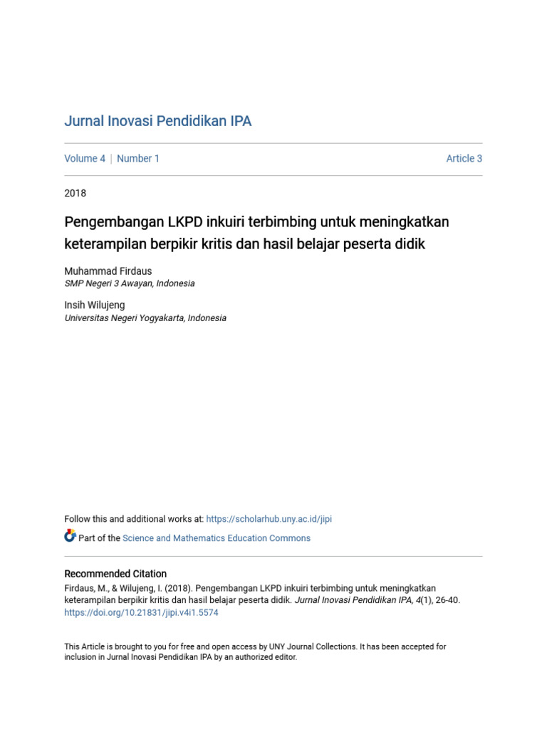 Pengembangan LKPD inkuiri terbimbing untuk meningkatkan keterampi | PDF