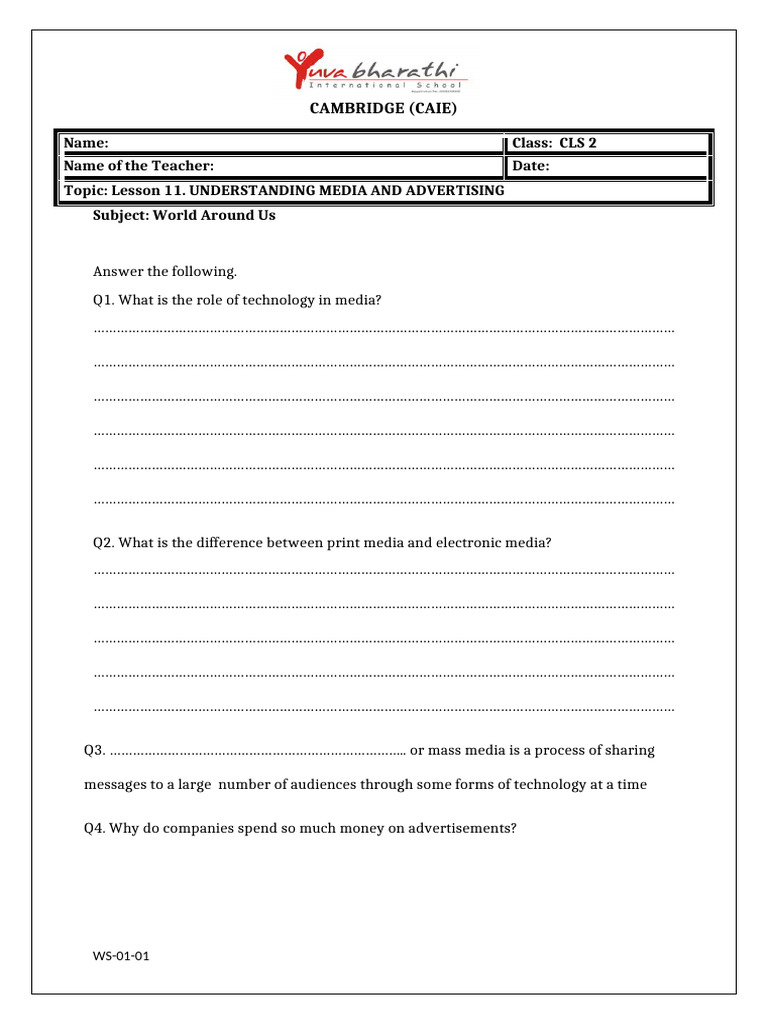 GIDB7990102-CLS2 - WAU - Lesson 11 - UNDERSTANDING MEDIA AND ...