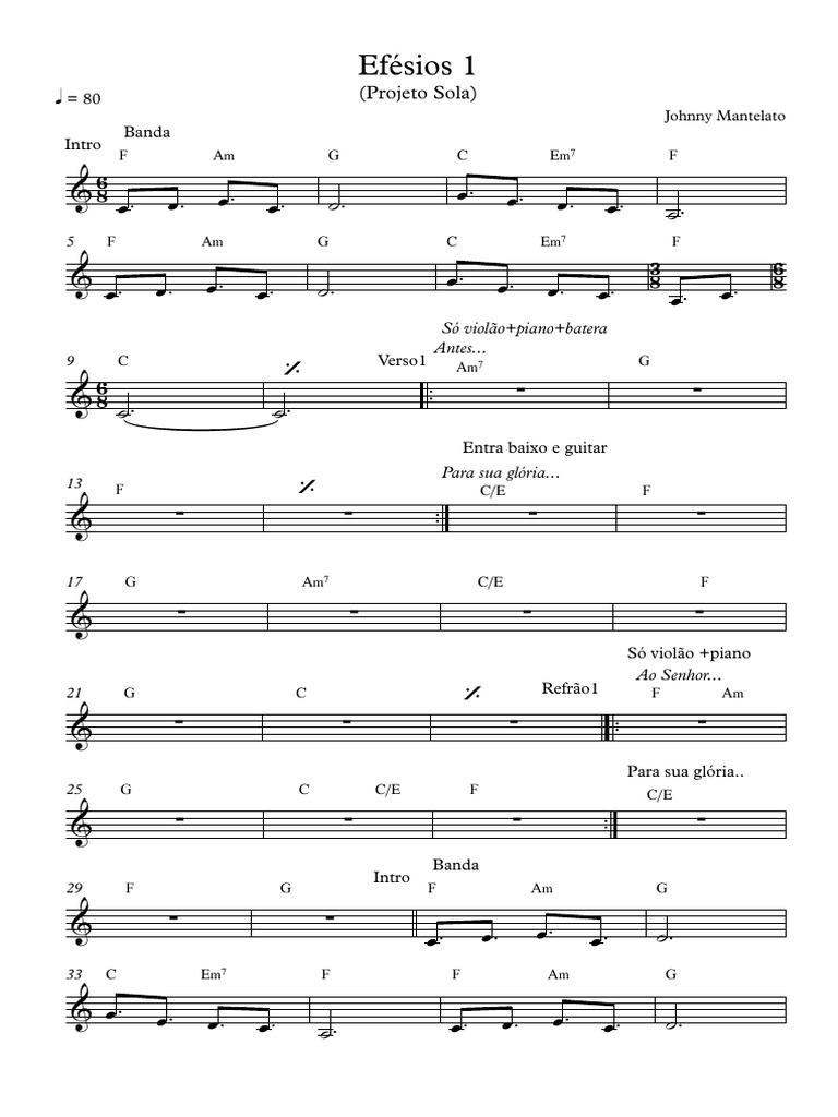 Efésios 1 - Partitura Completa | PDF