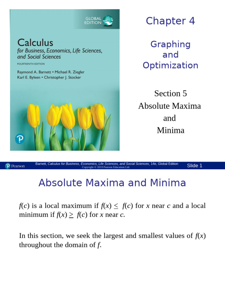 Chapter 4 - Section 4.5 - Absolute Maxima and Minima | PDF | Theoretical Computer Science ...