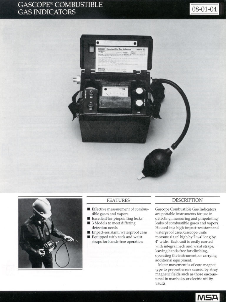 Gascope Combustible Gas Indicator - Datasheet | PDF