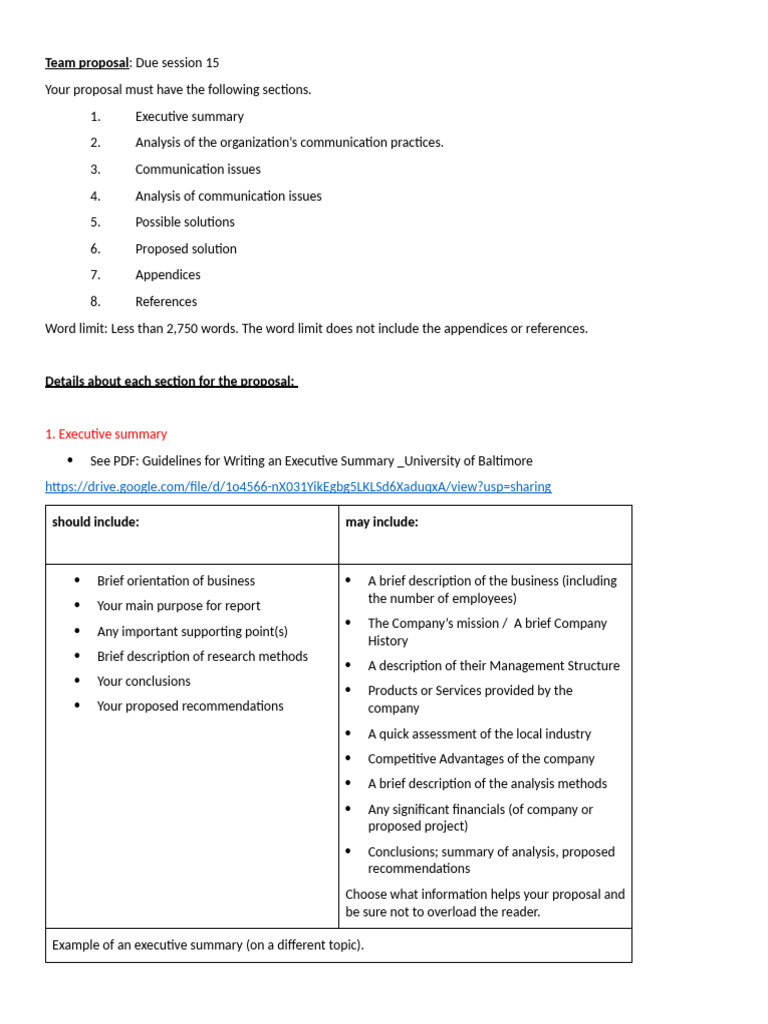 Team Proposal Overview - Student Handout | PDF | Communication | Human Communication