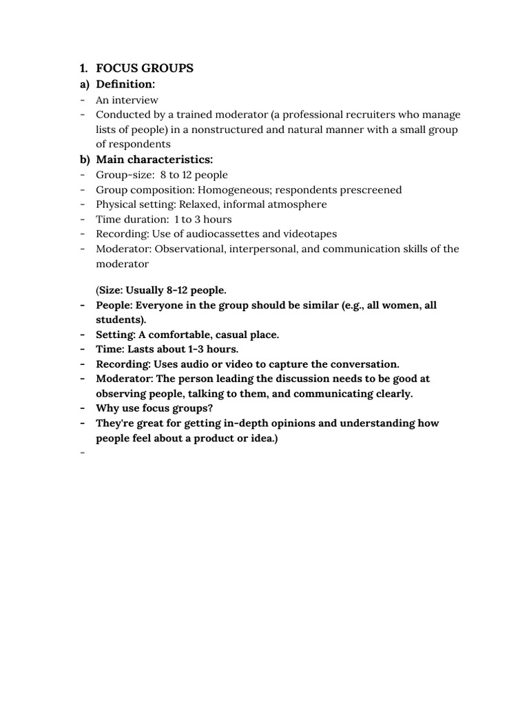 Some Common and Useful Techniques | PDF | Focus Group | Behavioural Sciences