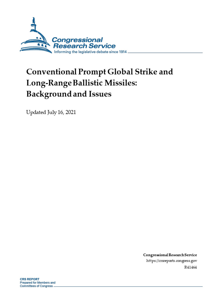 Conventional Prompt Global Strike and Long-Range Ballistic Missiles ...