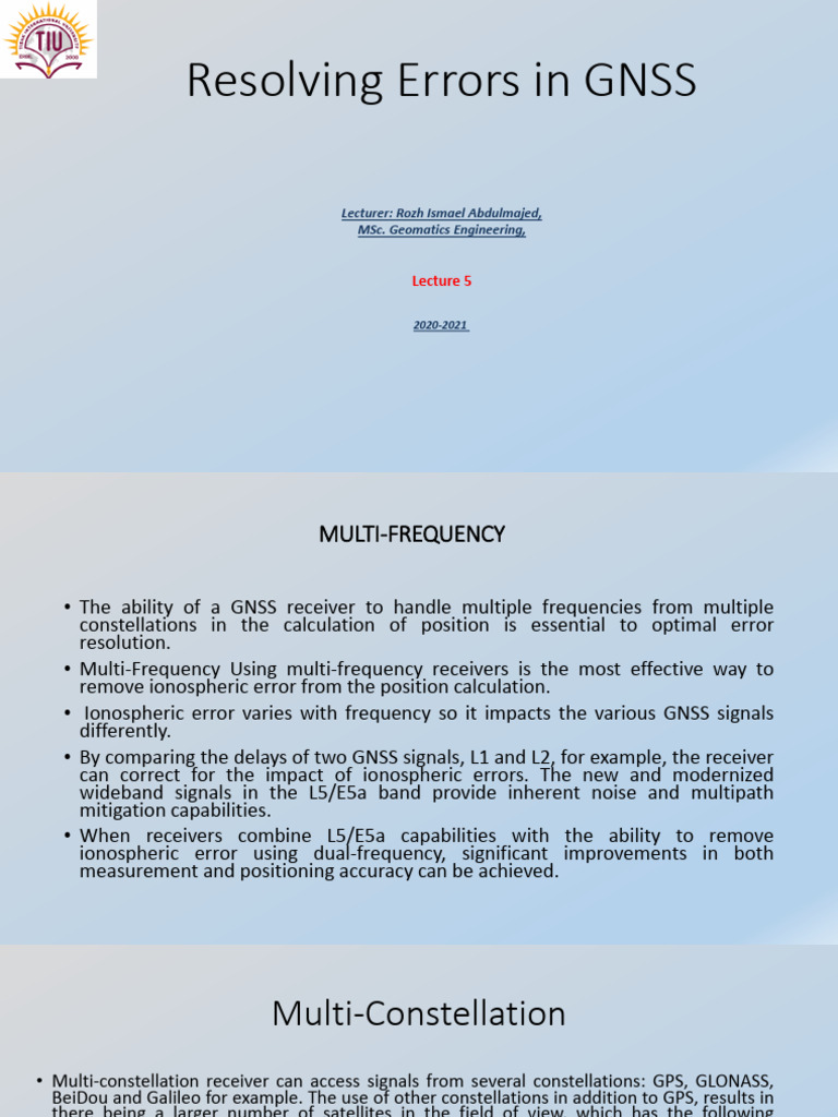 Resolving Errors in GNSS | PDF | Radio Technology | Wireless