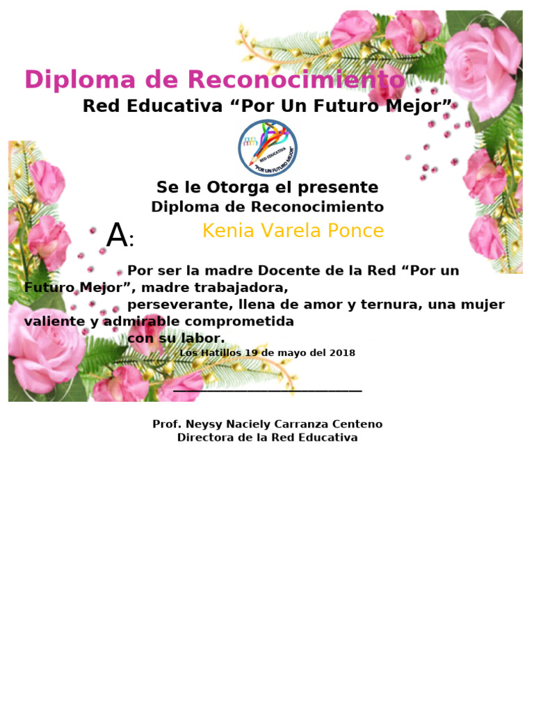 Diploma de Reconocimiento | PDF