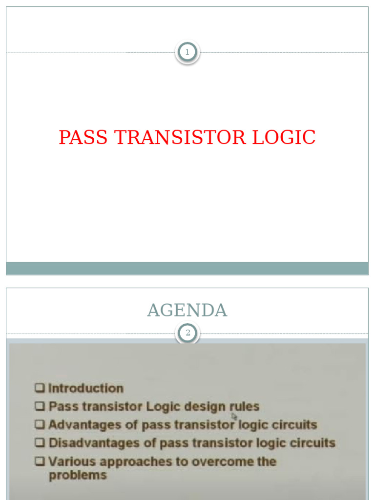 Pass Transistor Logic-4 - 075223 | PDF