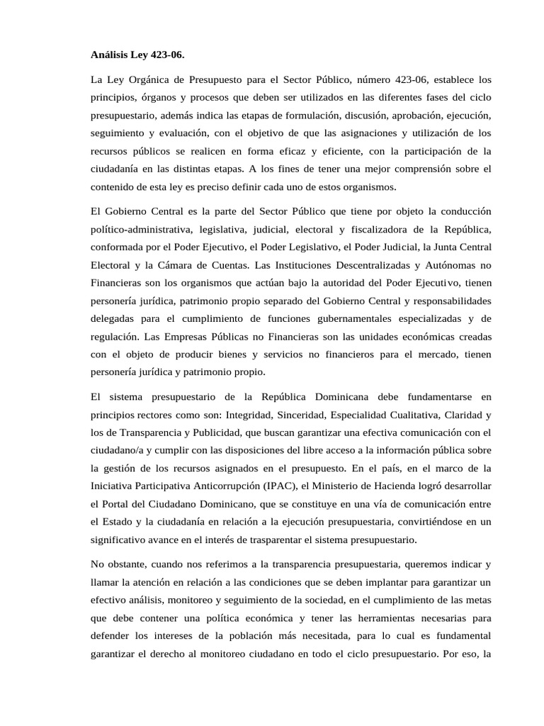 Transparencia Presupuestaria RD | PDF | Ciencias Políticas | Gobierno