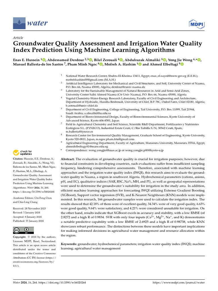 Groundwater Quality Assessment and Irrigation Water Quality | PDF ...