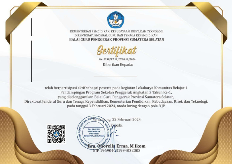 3. SERTIFIKAT LOKAKARYA KOMBEL | PDF