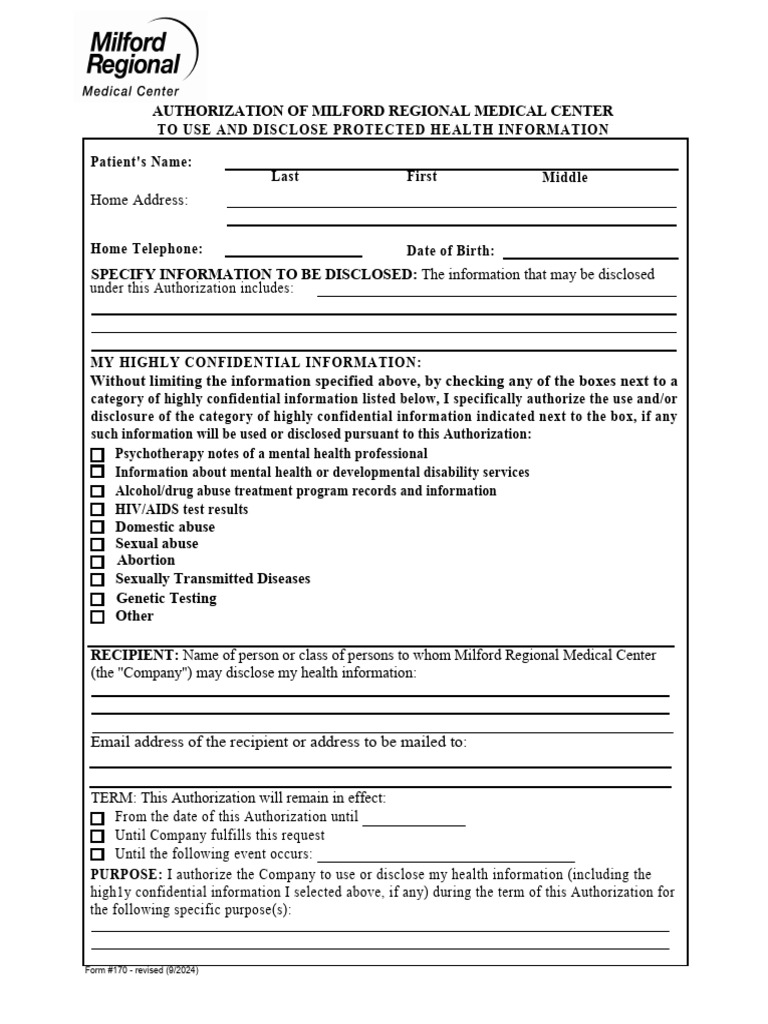 Authorization To Disclose PHI | PDF | Confidentiality | Health Care